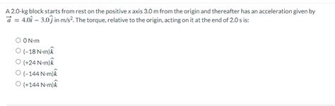 Solved A Kg Block Starts From Rest On The Positive X Chegg Com
