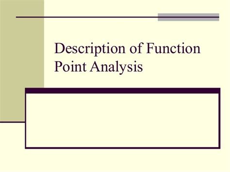 function points analysis