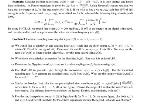 Example Consider The Unit Pulse Signal Chegg