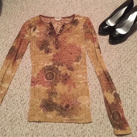 Miss Me Sheer Embellished Top Flower Design