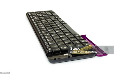 Black Computer Querty Keyboard Isolated Over White Background Stock