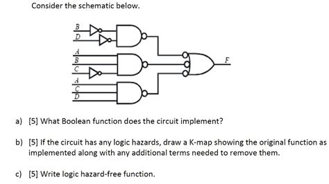 Solved Consider The Schematic Below B D A B A 5 What Boolean