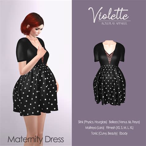 Second Life Marketplace Violette Black Maternity Dress