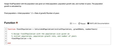 Assign Finalpopulation With The Population Size Given An Initial Population Population Growth