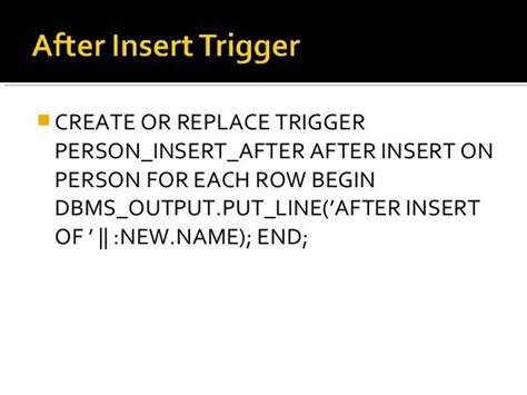 database triggers