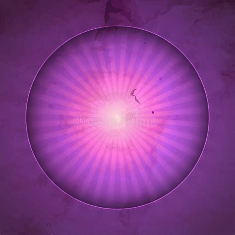 Vintage Frame Template With Sun Rays On Old Paper With Stains Texture