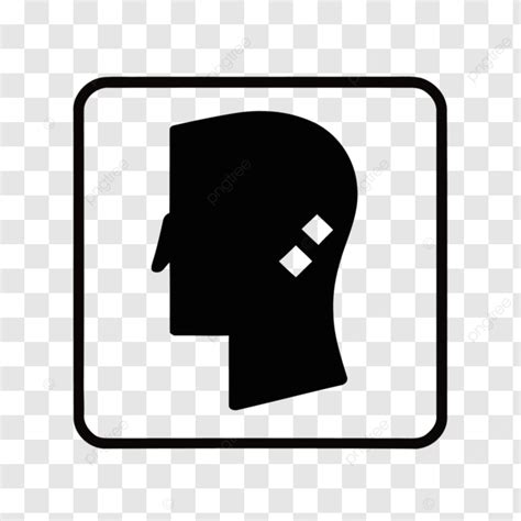 정사각형 직사각형 기호는 머리를 식별합니다 벡터 흰색 바탕에 피부과의 단순한 검은색 아이콘 그림자 없음 작은 프레임 중앙 Png 일러스트 및 벡터 에 대한 무료