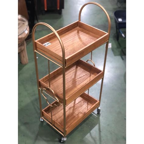 საწყობი ბიბი ხის თარო გორგოლაჭებით ზომა 86 38 25 სმ Facebook