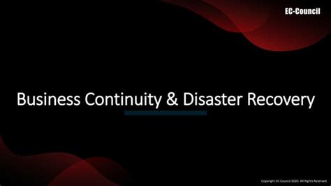 Business Continuity And Disaster Recovery Pptx