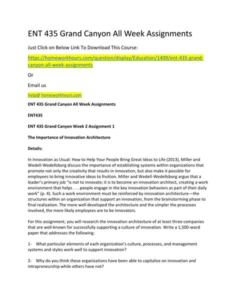 Ppt Ent 435 Grand Canyon All Week Assignments Powerpoint Presentation