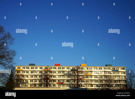 A Photo Of Apartment Building Behind Trees Stock Photo Alamy
