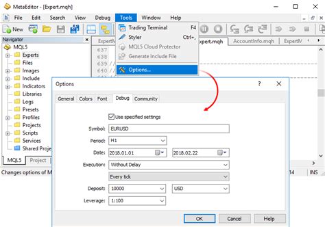 Code Debugging Developing Programs Metaeditor Help