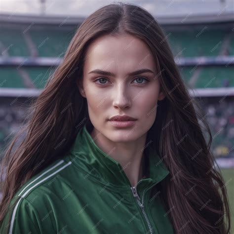 Premium Photo Photo Portrait Of A Beautiful Girl At A Sports Stadium