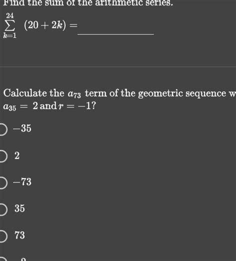 [answered] find the sum of the arithmetic series 24 20 2k k 1 calculate