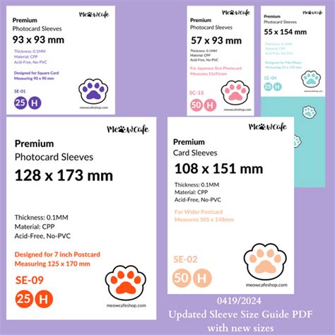 57x88mm Meowcafe Premium Cpp Card Sleeve For Kpop Photocards Perfect