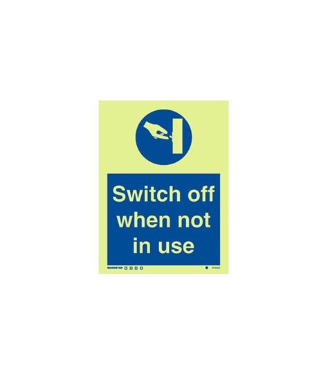 Mandatory Signs Photoluminescent Rigid PVC Switch Off When Not In Use Symbol 5744KJPR