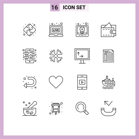 16 Universal Outline Signs Symbols Of Snow Language Pictures Course App Editable Vector Design