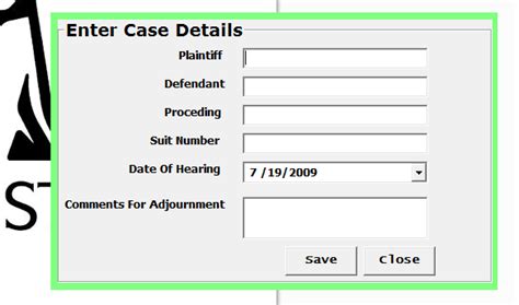 court case scheduling system