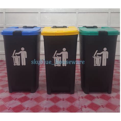 OROCAN Trash Bin Can With Wheels And Lock L Basurahan Garbage Bin Shopee Philippines