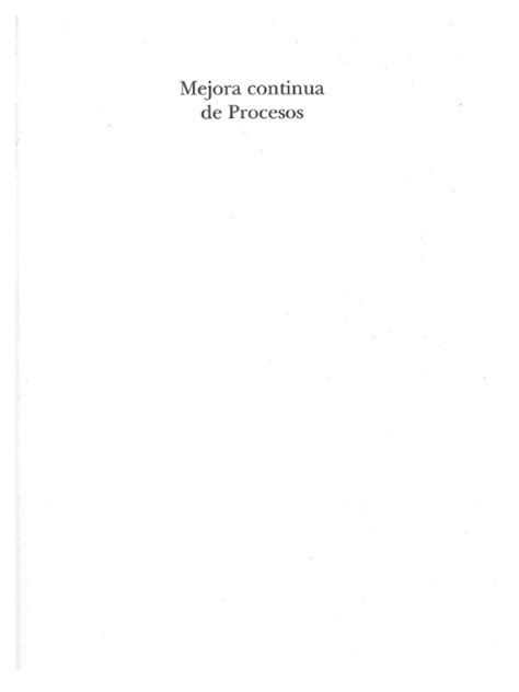 Mejora Continua De Procesos Pdf