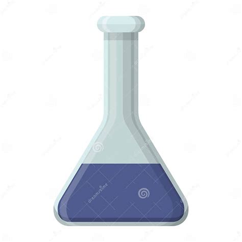Laboratory Flask With Blue Liquid For Chemistry Experiments Stock Vector Illustration Of