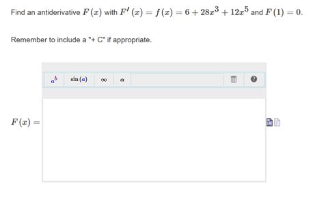 Solved Find An Antiderivative F X ﻿with