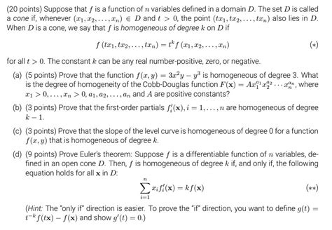 Solved 20 Points Suppose That F Is A Function Of N Chegg Com