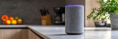 Smart home assistant device on kitchen counter | Premium AI-generated image