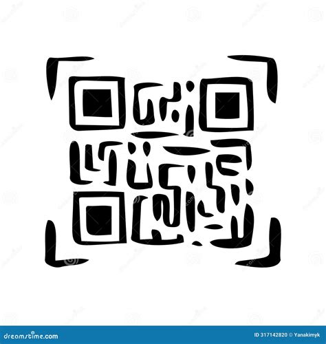 Qr Code Doodle Hand Drawn Icon Marketing And Electronic Commerce Stock Vector Illustration Of