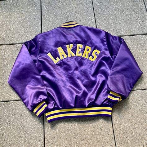 Rare 80s Los Angeles Lakers Jacket By Swingster Nba Vintage Satin