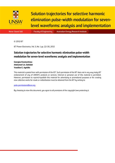 PDF Selective Harmonic Elimination Pulse Width Modulation Seven Level Cascaded H Bridge