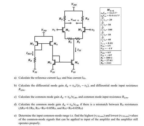 Solved A Calculate The Reference Current Iref And Bias