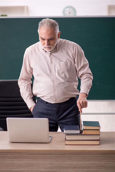 Old Male Teacher In The Classroom Stock Photo Image Of Internet