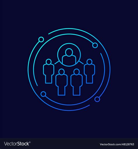 Coordinating People Coordinator Icon Line Design Vector Image