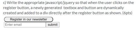 Solved HTML Javascript Jquery Pts A Write The HTML And Chegg