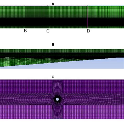 schematic diagram of mesh a meshing schemes b numerical wave