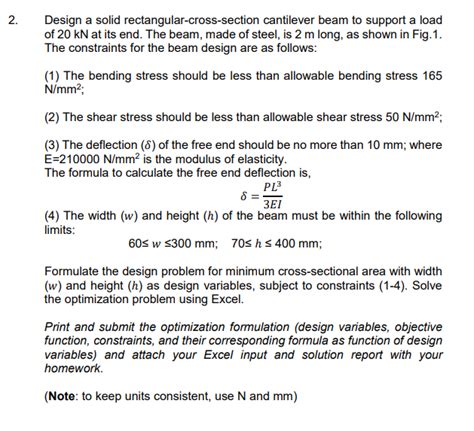 Solved Design A Solid Rectangular Cross Section Chegg