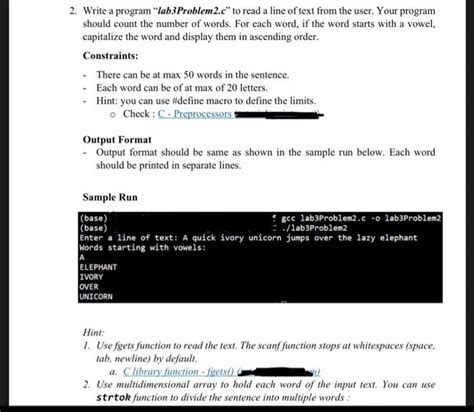 Solved 2 Write A Program Iab3problem 2c To Read A Line