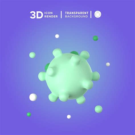 premium psd 3d virus illustration