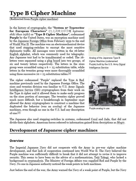 Type B Cipher Machine Download Free Pdf Computer Security Security