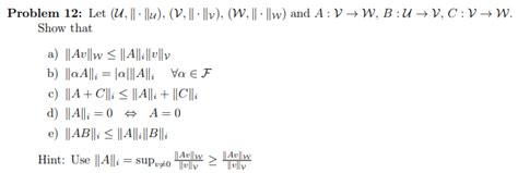 Solved Problem Let U U V V W W And Chegg Com