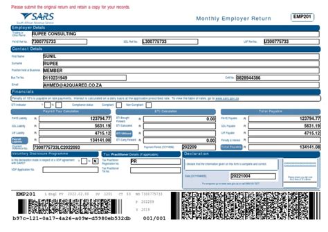 Emp201 September 2022 Pdf Payroll Tax Taxes