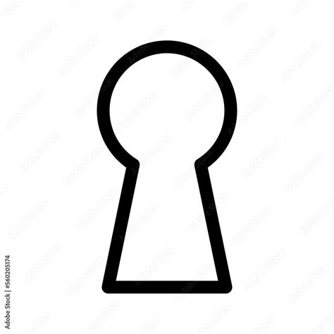 Key Hole Icon Line Isolated On White Background Black Flat Thin Icon On Modern Outline Style