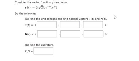 solved consider the vector function given below r t