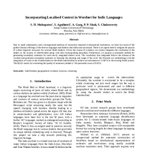 Incorporating Localised Context In Wordnet For Indic Languages Acl