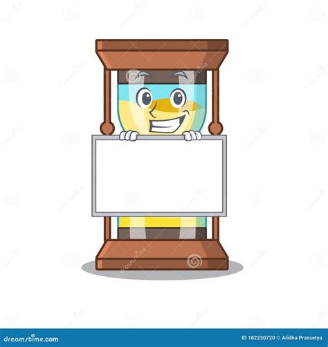 Smiling Chronometer Cartoon Design Style Has A Board Stock Vector Illustration Of Board