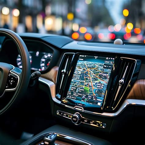 Hightech Vehicle Dashboard With Realtime Traffic Navigation Premium