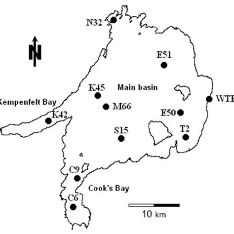 Lake Simcoe With Locations Of The 10 Lake Sampling Stations And The Download Scientific Diagram