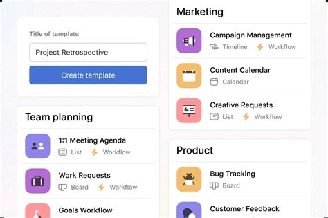 explore asana project and task templates features asana