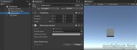 unity dots subscene 介绍 codebug